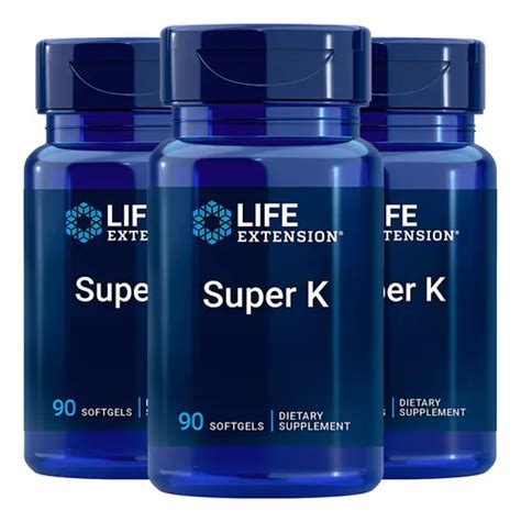 Super K Life Extension 90 Softgels 3un Sabor Sem Sabor Frete Grátis