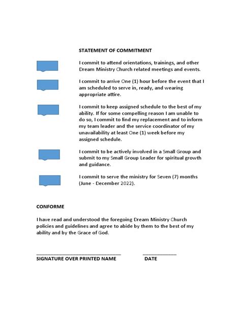 Statement Of Commitment Pdf