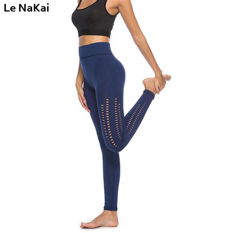 Womens High Waist Yoga Pants Energy Seamless Hollow Out Gym Legging