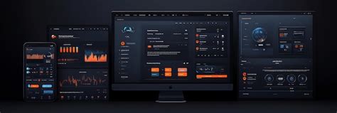 sleek website mockup darkthemed ui featuring interactive elements a