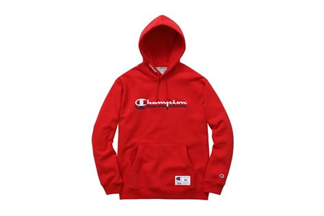 The Drop Supreme X Champion Script Hoodies — Acclaim Magazine