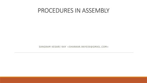 assembly language tutorials for windows 05 procedures part 1 ppt