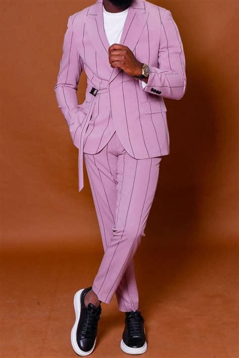 Pink And Black Pinstripe Suit Stylish Men Giorgenti Custom Suits