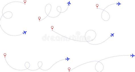 Airplane Route Route Icon Two Points With Dotted Path And Location Pin Route Location Icon
