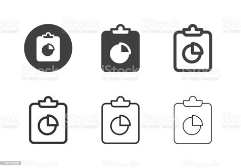Pie Chart Clipboard Icons Multi Series Stock Illustration Download