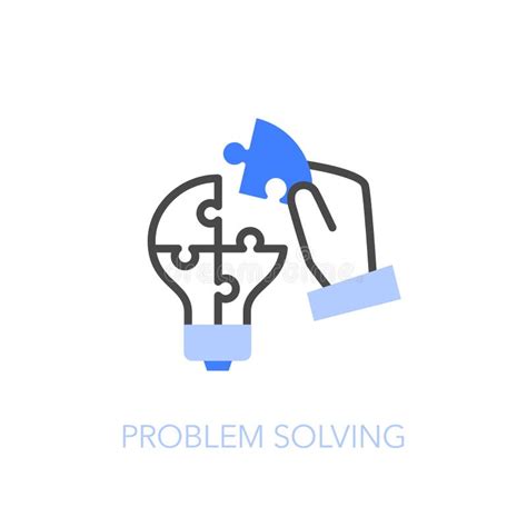Problem Solving Symbol With A Puzzle Light Bulb And Human Hand Stock Vector Illustration Of