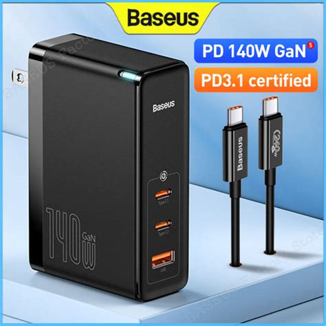 Baseus W GaN Pro Charger USB Type C PD การชารจไฟอยางรวดเรวปลก CN แบบพบไดสำหรบ