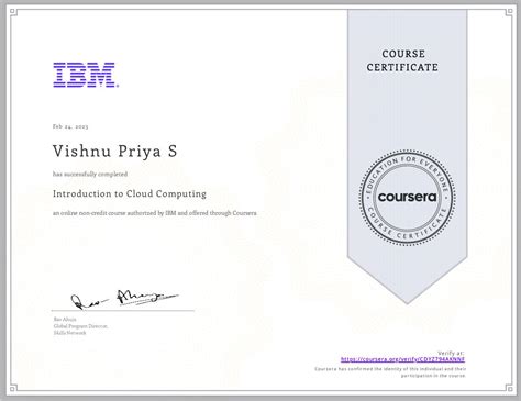 Vishnu Priya Senthilkumar On Linkedin Cloudcomputing Ibm Coursera Continuouslearning