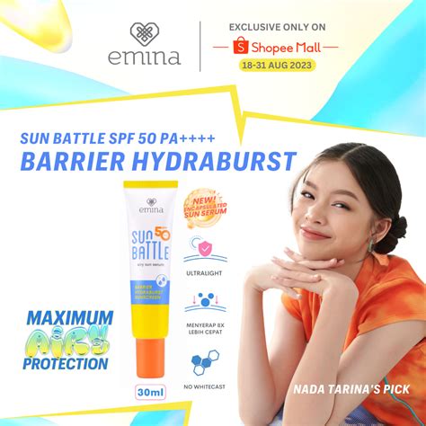 Jual Emina Sun Battle Spf 50 Pa Barrier Hydraburst Cica Acne