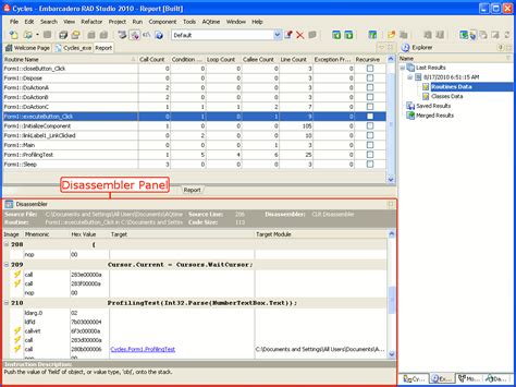 About The Disassembler Panel Aqtime Documentation