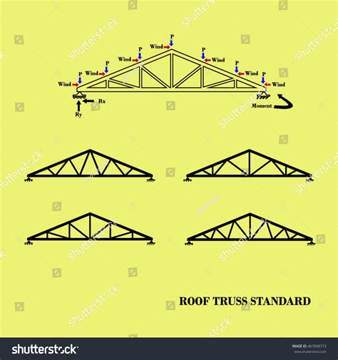 Roof Truss Illustration Stock Vector Royalty Free 467898773