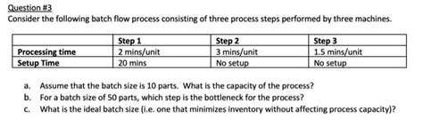 Solved Question 3 Consider The Following Batch Flow