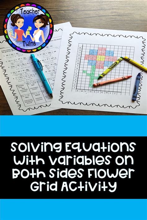 Solving Equations With Variables On Both Sides Coloring Grid Activity Pre Algebra Activities