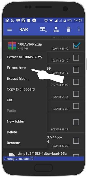 آموزش تصویری خارج کردن فایل از حالت فشرده Rar رار در اندروید