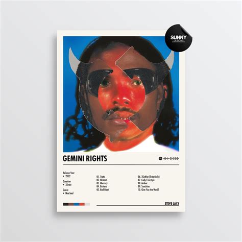 Steve Lacy Gemini Rights Album Cover Poster Sunny Designs Posters