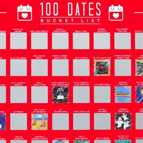 100 Dates Scratch Off Bucket List Poster