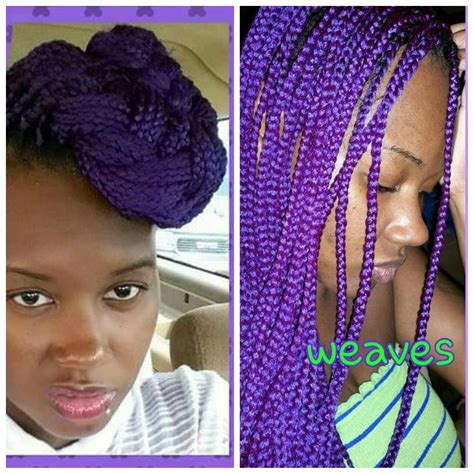 Purple Hair Box Braids Weave Braids Braid Extensions Colorful Hair