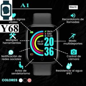 Bashaam Q23 Y68 ADVANCE HEART RATE MULTI FACES SMART WATCH BLACK PACK