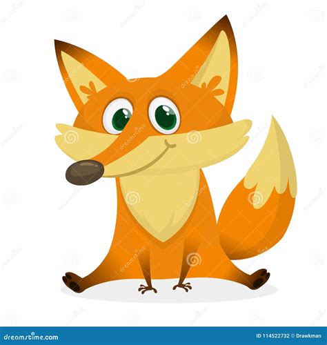 Cartoon Happy And Sad Fox Vector Clip Art Illustration With Simple