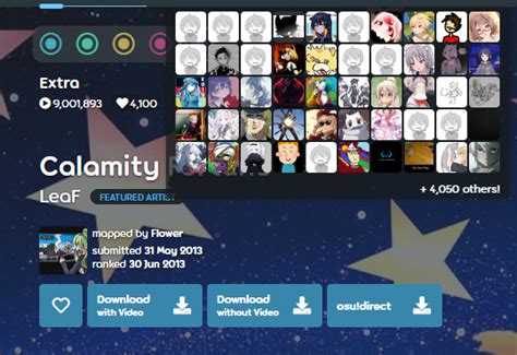 No Hover Popup With The User List For Beatmap Favourites Count Issue