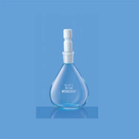 Borosil Borosilicate Glass 50 Ml Relative Density Bottle For