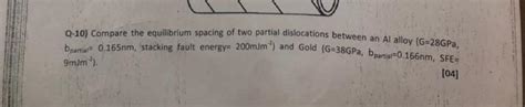 Solved Q 10 Compare The Equilibrium Spacing Of Two Partial