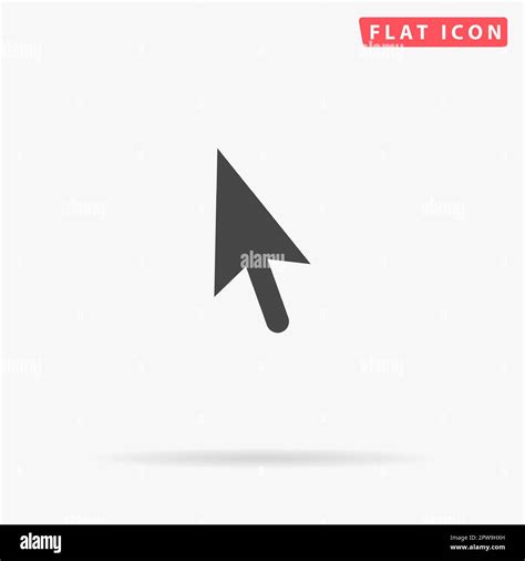 Mouse Arrow Cursor Simple Flat Black Symbol With Shadow On White Background Vector