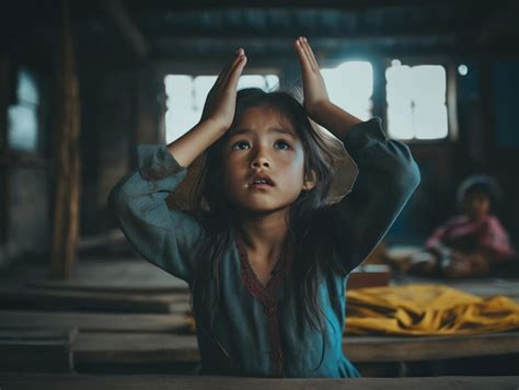 Garoto Asiático Em Pose Dinâmica Emocional Na Escola Foto Premium