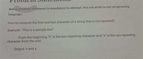 Solved Below Problem Statement Is Mandatory To Attempt You Chegg