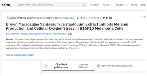 Brown Macroalgae Sargassum Cristaefolium Extract Inhibits Melanin