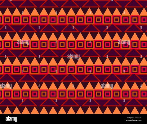 Multicolor Native American Linear And Geometric Pattern Over A Dark