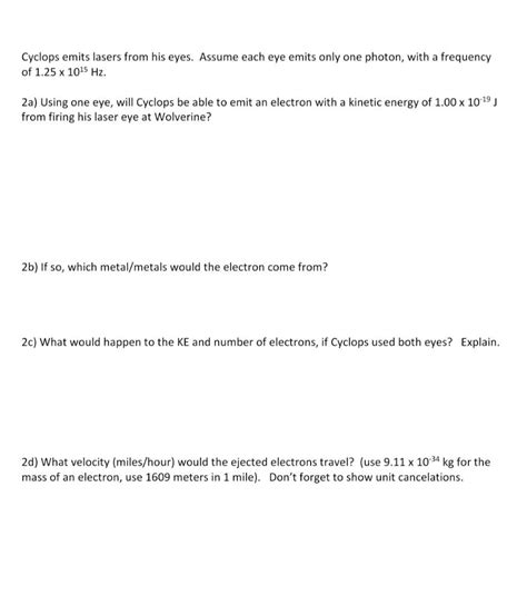 Solved Cyclops Emits Lasers From His Eyes Assume Each Eye Solved Cyclops Emits Lasers From His Eyes Assume Each Eye