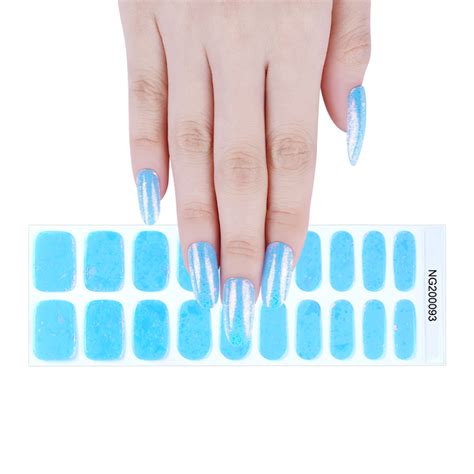 Blue Opal Flakies Semi Cured Gel Wraps