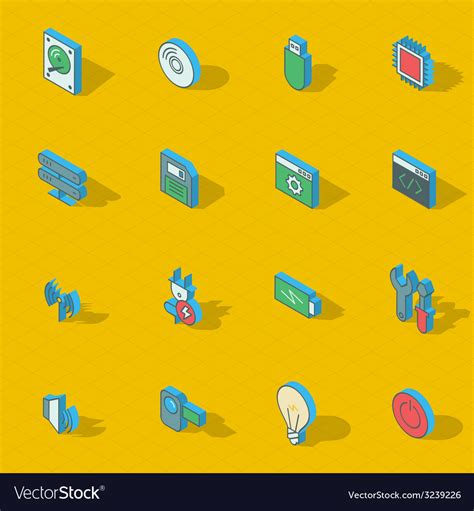 Colorful Isometric Flat Design Icon Set Royalty Free Vector