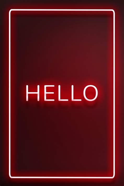 Neon Frame Hello Border Typography Free Photo Rawpixel