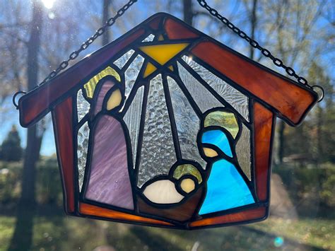 Stained Glass Nativity Scene Etsy
