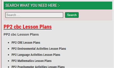Pp1 Cbc Lesson Plans Kcse Revision