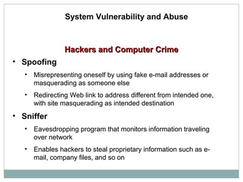 System Vulnerability And Abuse Ppt