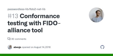 conformance testing with fido alliance tool · issue 13 · passwordless