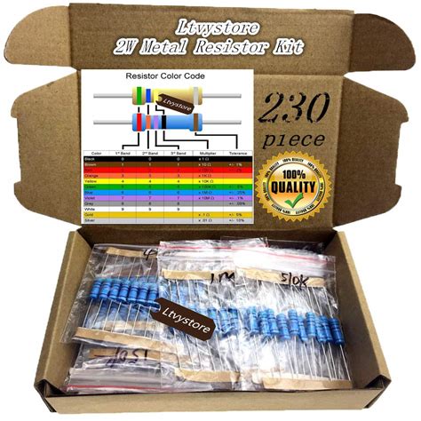 Ltvystore 2w Resistors Kit Resistor Assortment Metal Film 23 Values