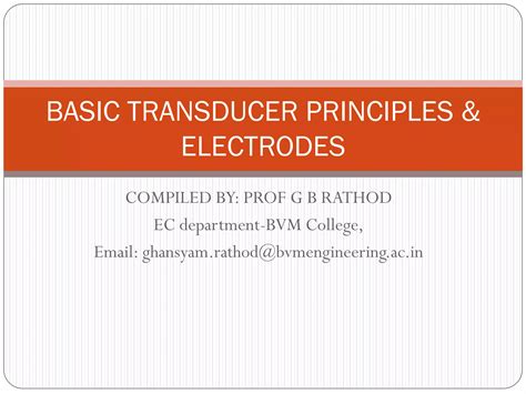 Basic Transducer Principles Pdf Physics Science