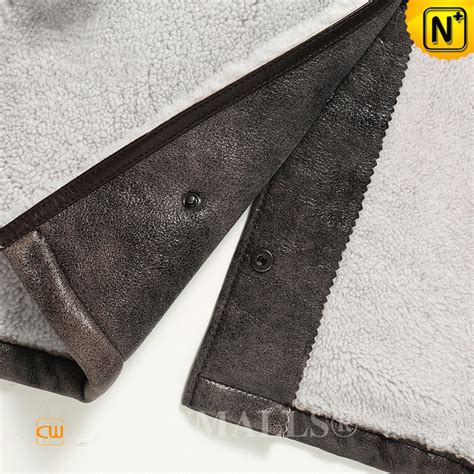 CWMALLS Custom Distressed Sheepskin Trench Coat CW