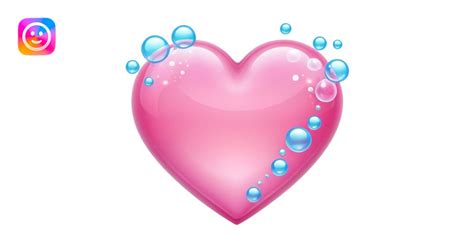 Pink Heart With Bubbles Around It Emoji Ai Emoji Generator