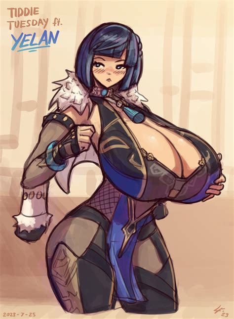 Rule 34 Big Breasts Blue Eyes Blue Hair Breasts Cleavage Genshin