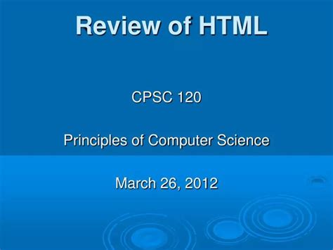 Ppt Review Of Html Powerpoint Presentation Free Download Id4328421