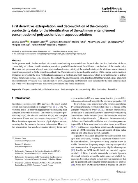 first derivative extrapolation and deconvolution of the complex