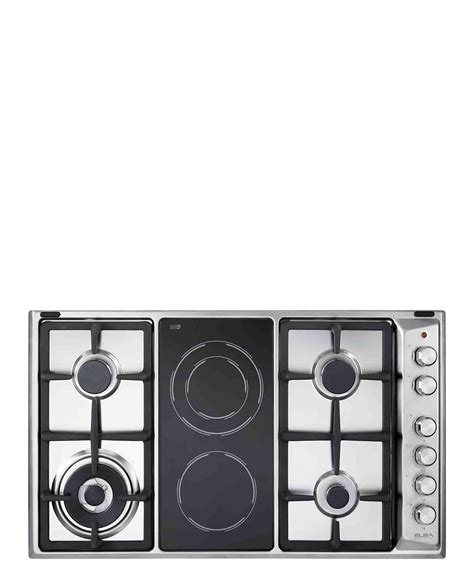 Elba 90cm Gas And Ceramic Hob Black And Silver Bawas Furnishers