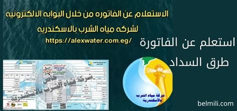 الاستعلام عن فاتورة المياه برقم الحساب والعداد بالاسكندرية 2022 بالمللي