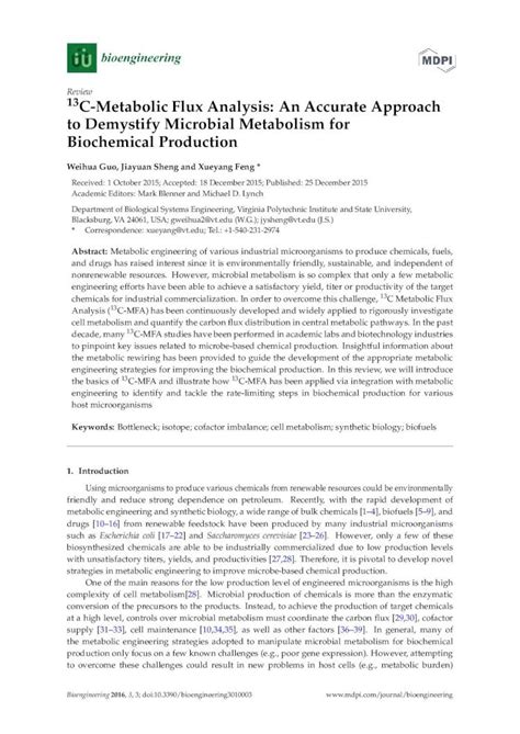 Pdf 13c Metabolic Flux Analysis An Accurate Approach To
