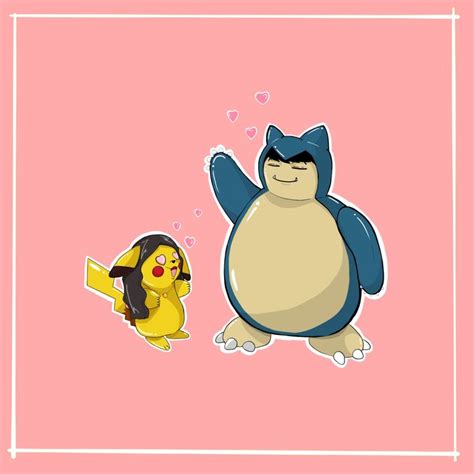 피카츄x잠만보 피카츄 포켓몬 그림